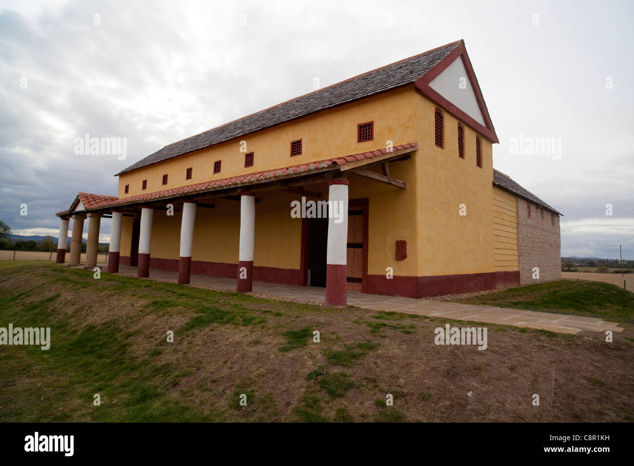 A reconstructed Roman town house at Wroxeter created using traditional ...