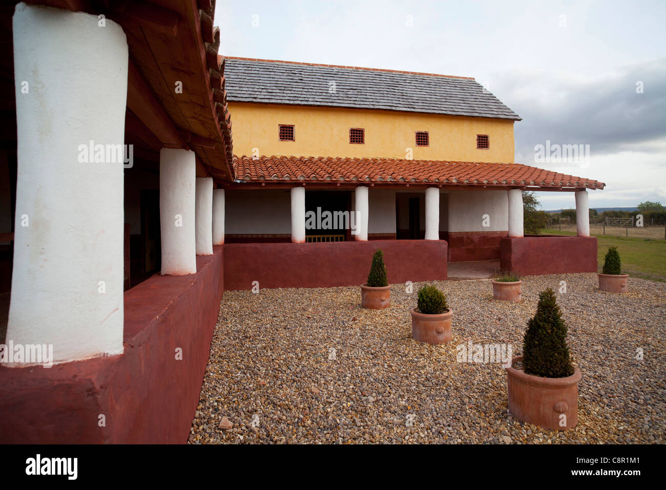 A reconstructed Roman town house at Wroxeter created using traditional ...