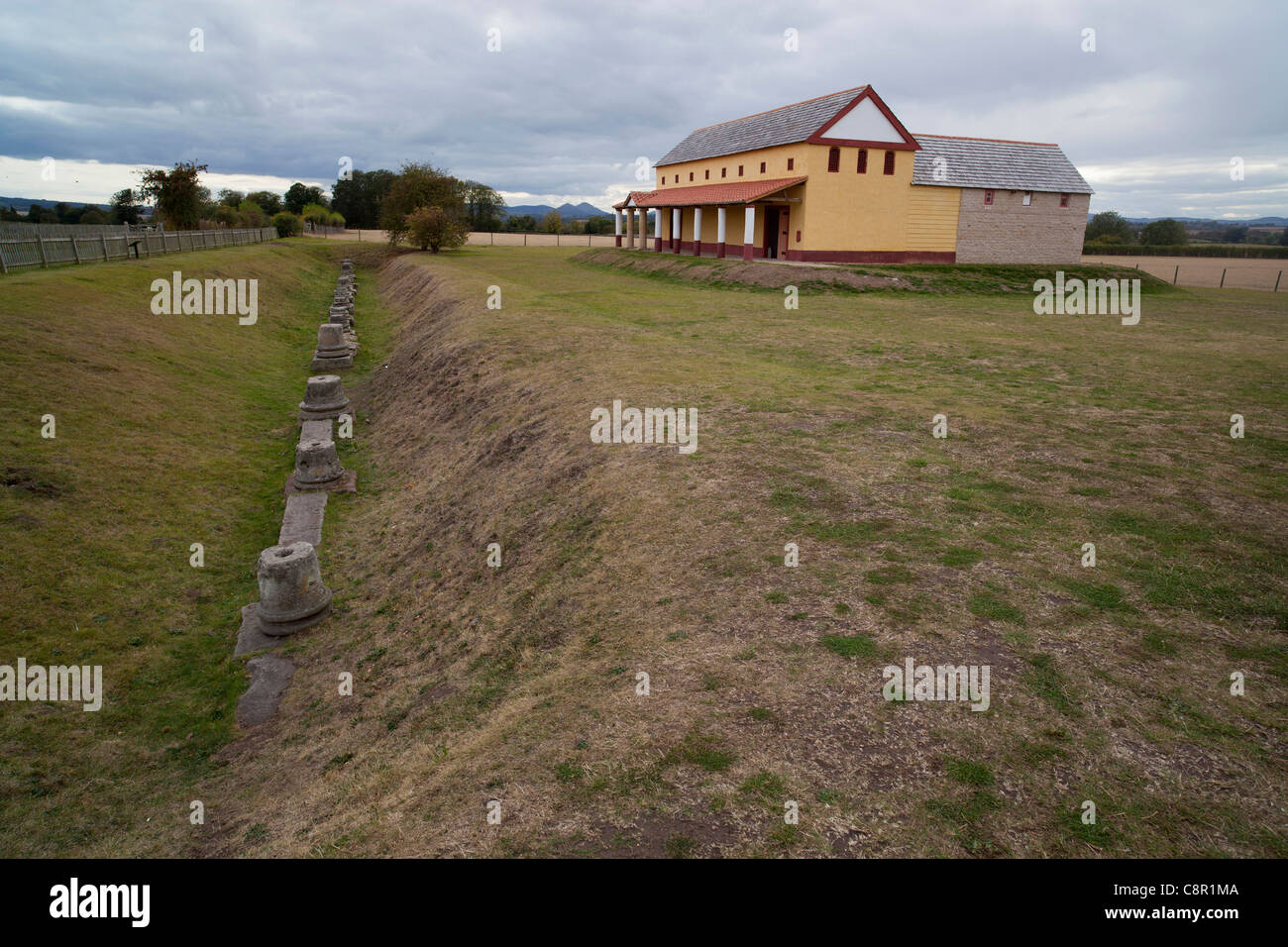 A reconstructed Roman town house at Wroxeter created using traditional ...