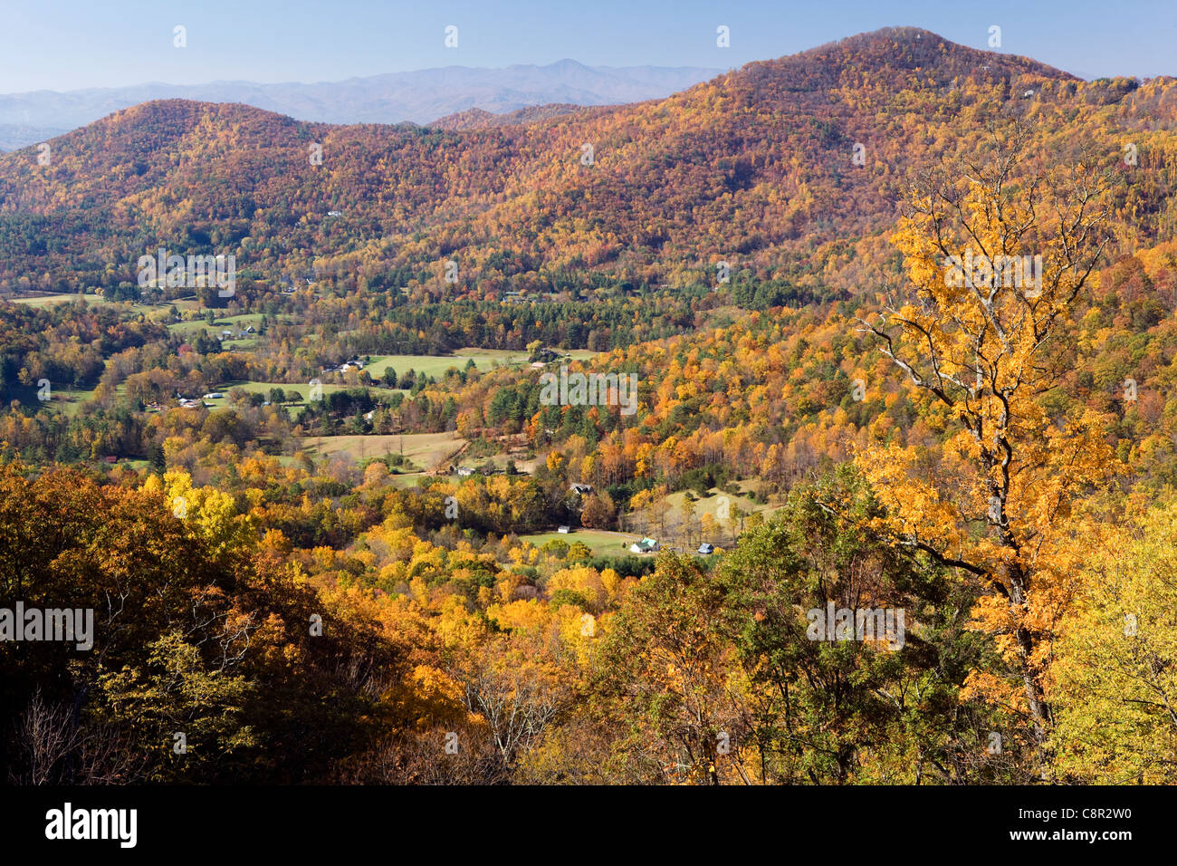 Autumn View from the Blue Ridge Parkway, near Asheville, North Carolina ...