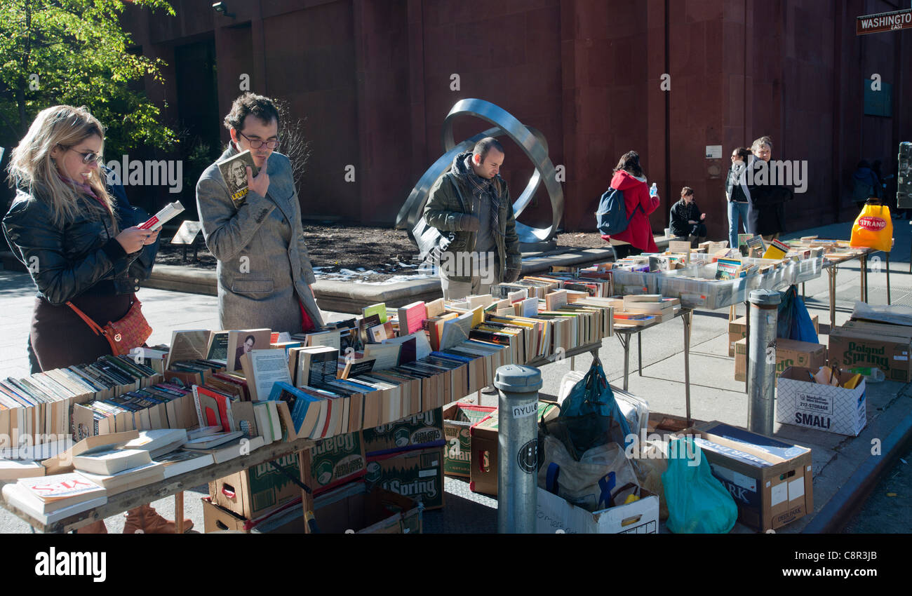 A bookseller's tables with second hand and reviewers copies in front of ...