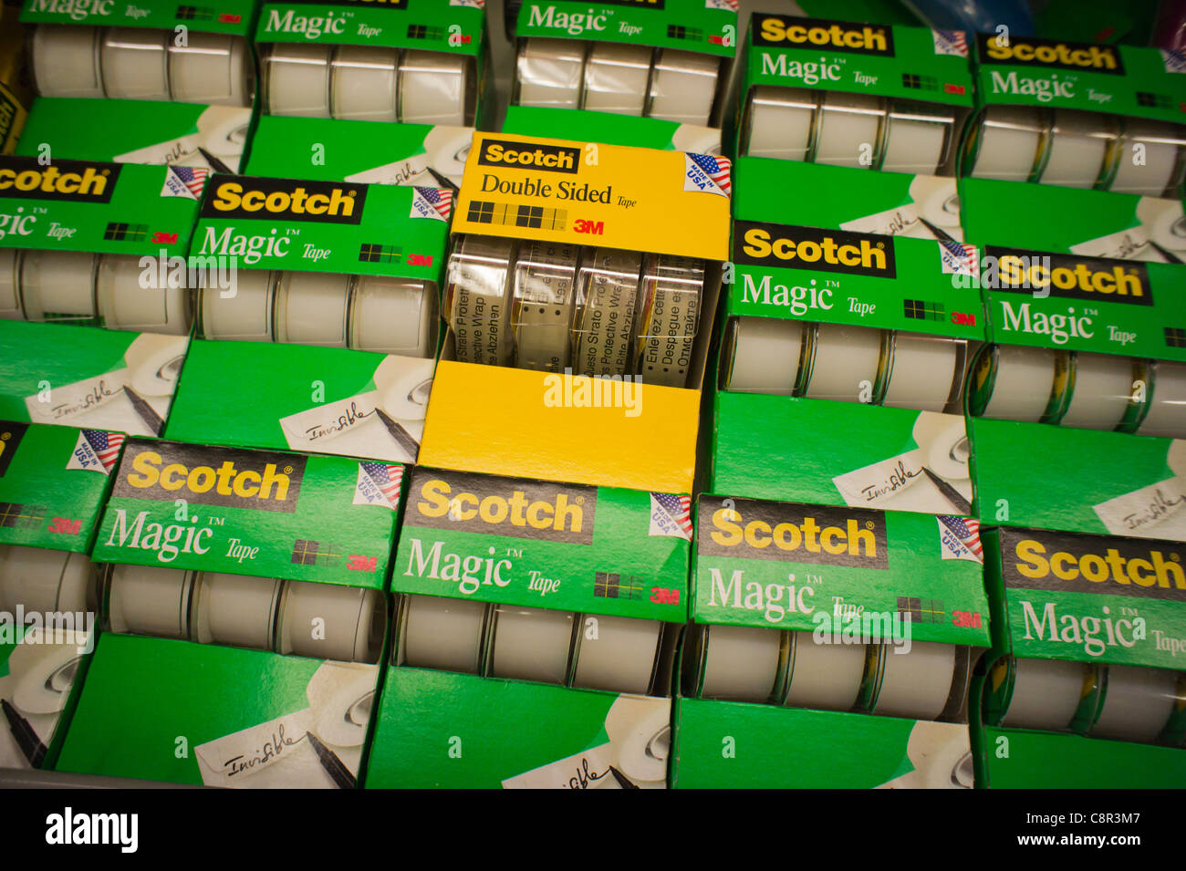 A display of Scotch tape manufactured by 3M in a Staples store in New ...