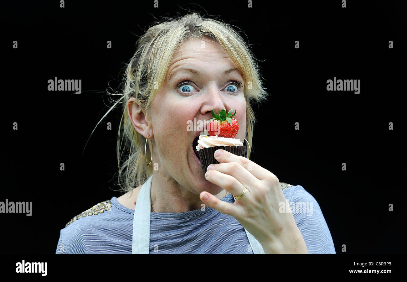 Celebrity Chef and cookbook author Rachel Allen pictured eating a ...