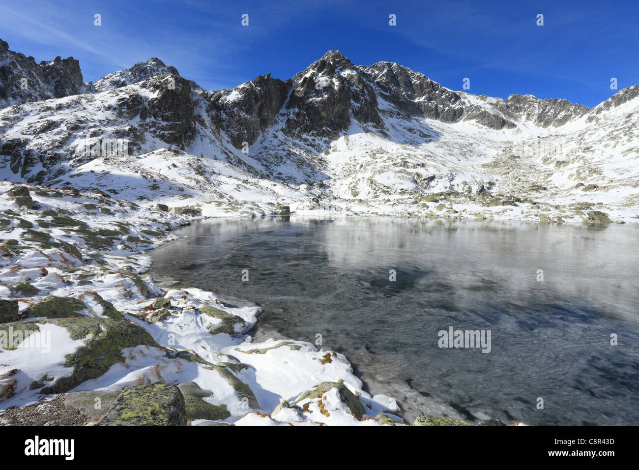 View of the Prostredne Spisske pleso and Ladovy stit in Mala Studena ...