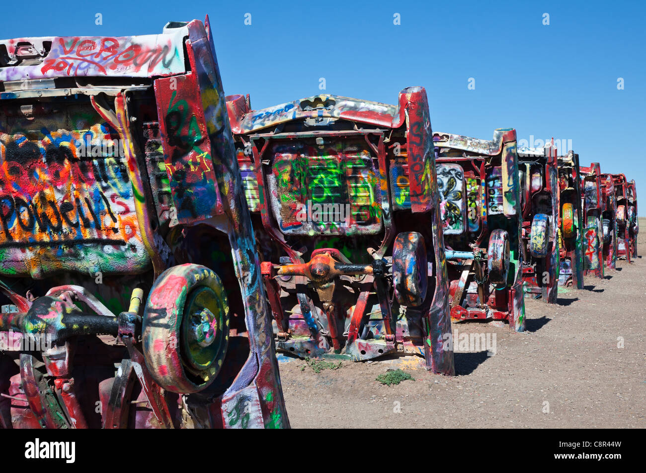 U.S.A. Texas, Route 66, Amarillo, the Cadillac Ranch Stock Photo - Alamy