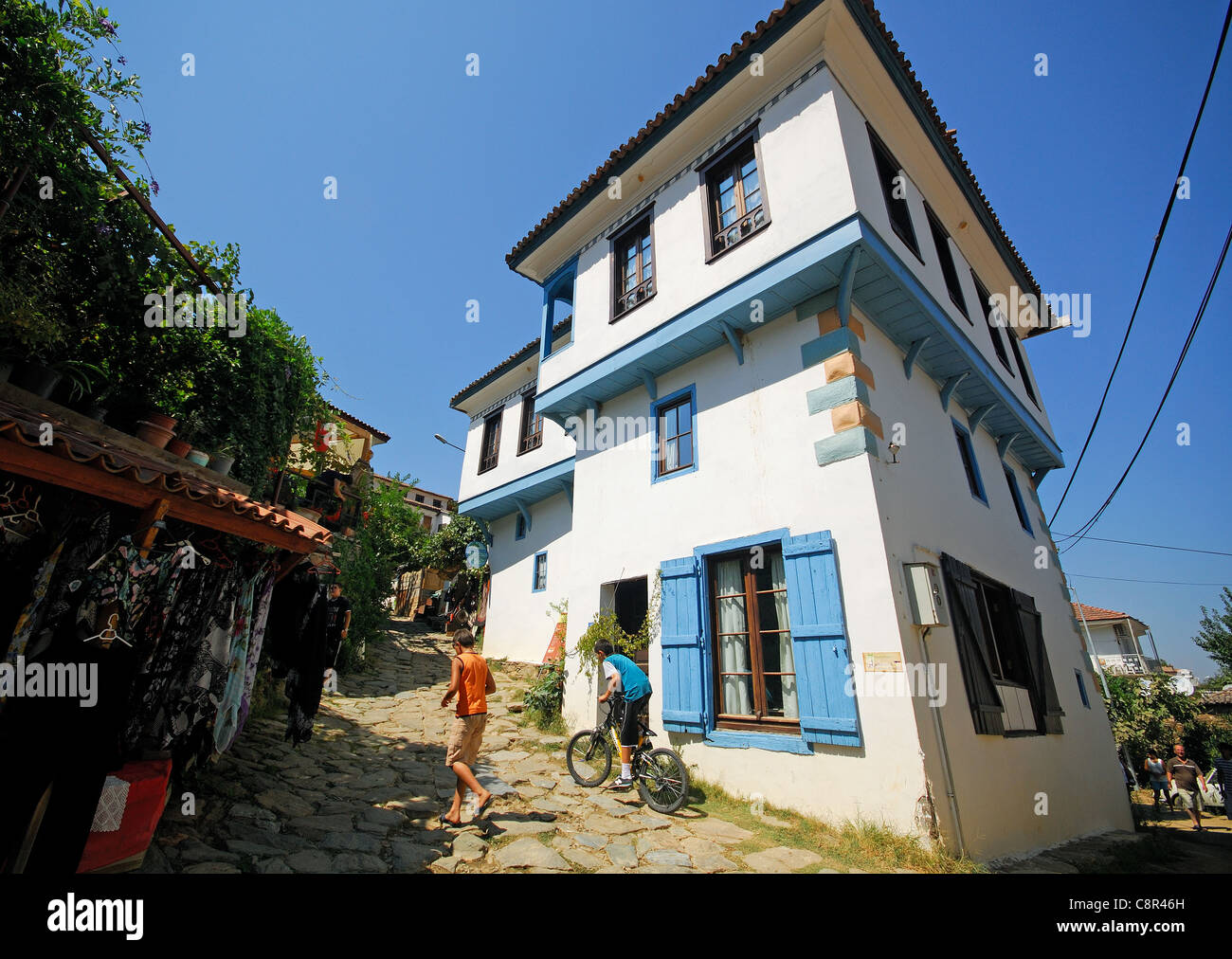 SIRINCE, TURKEY. A street scene in the traditional hillside village ...