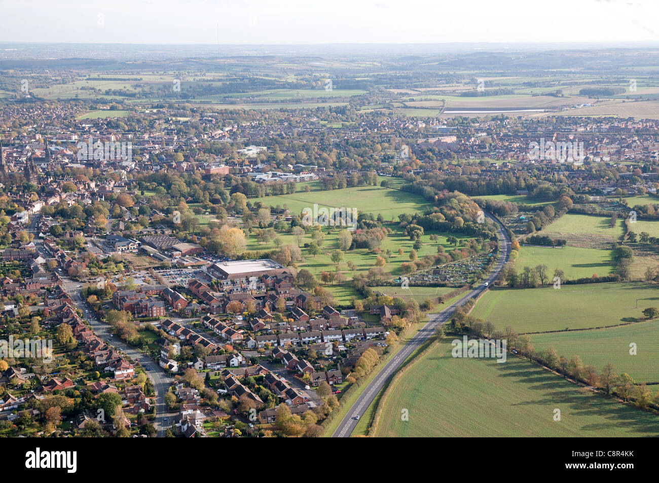 Aerial view lichfield staffordshire england hi-res stock photography ...