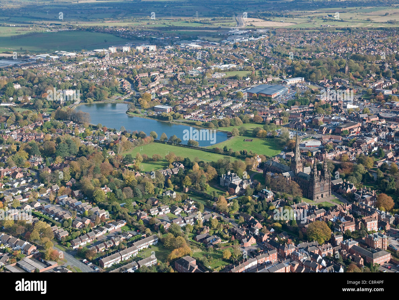 Stowe pool lichfield aerial hi-res stock photography and images - Alamy
