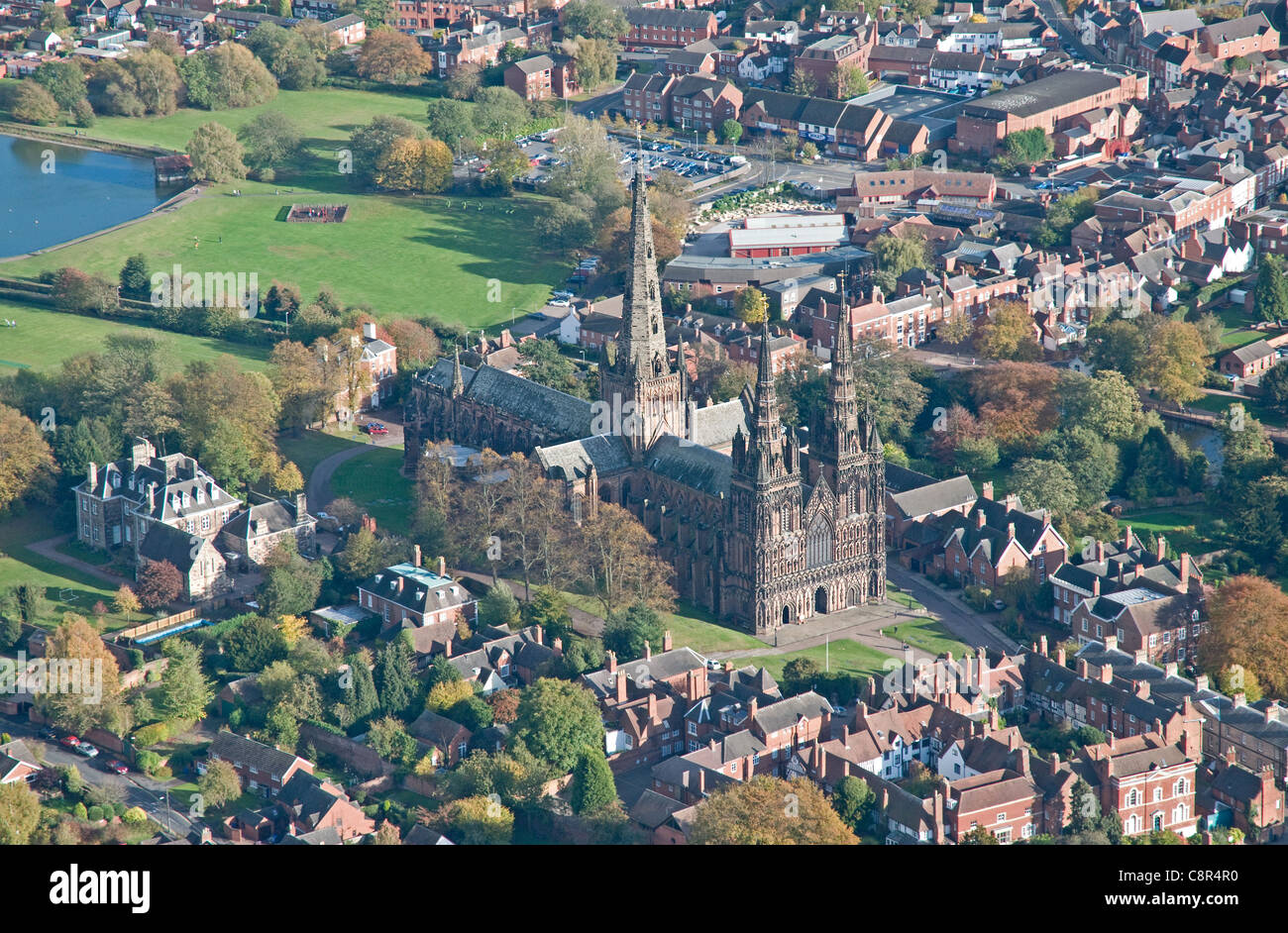 Lichfield cathedral aerial hi-res stock photography and images - Alamy
