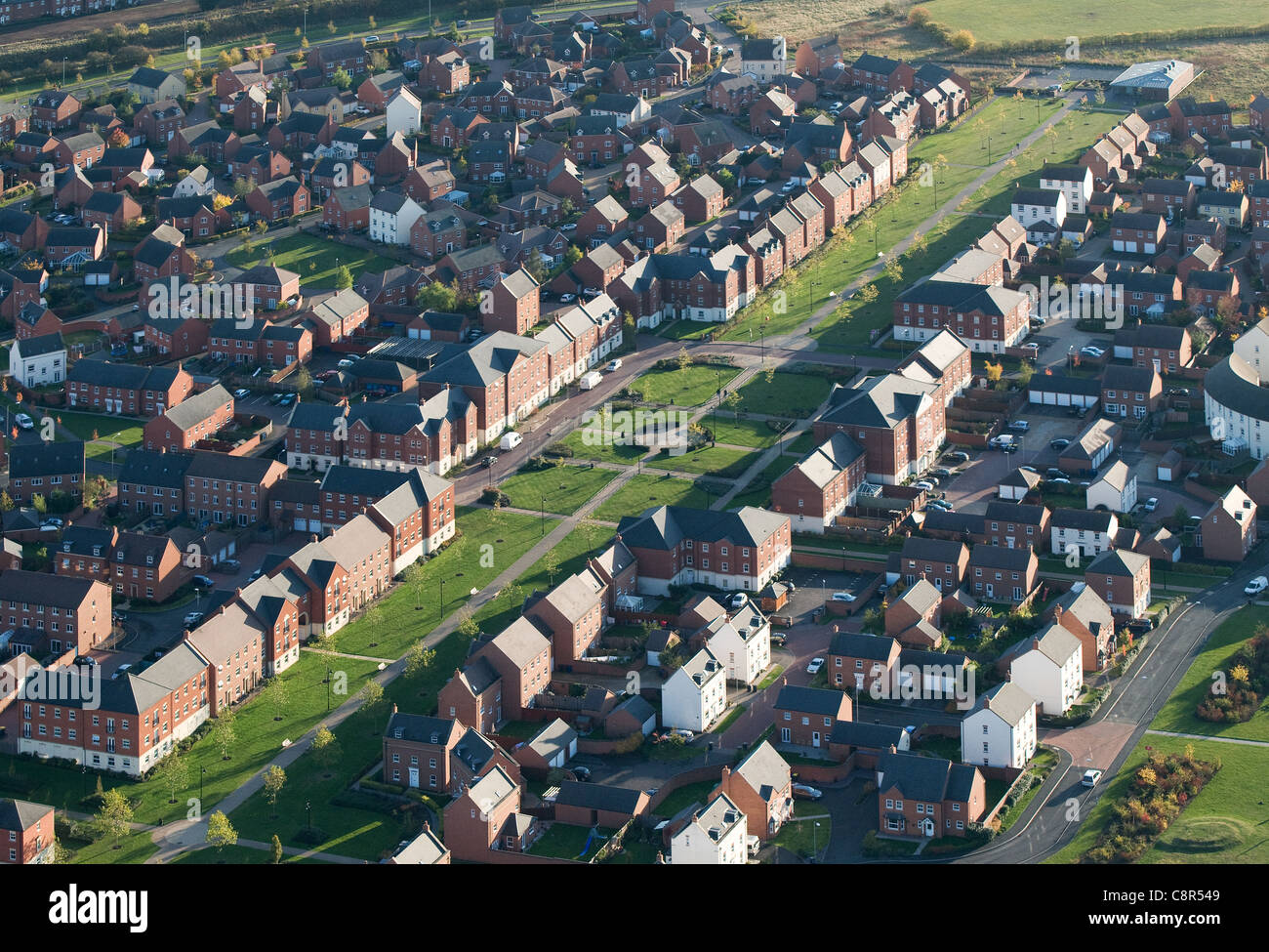 Aerial view Cathedral Walk and Darwin Hall Lichfield Staffordshire ...
