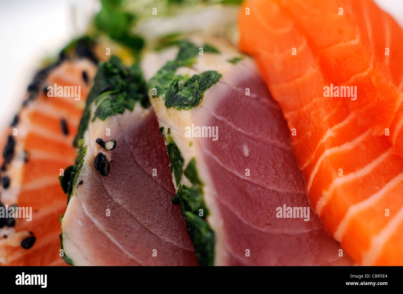 Close up view of seared tuna Stock Photo - Alamy