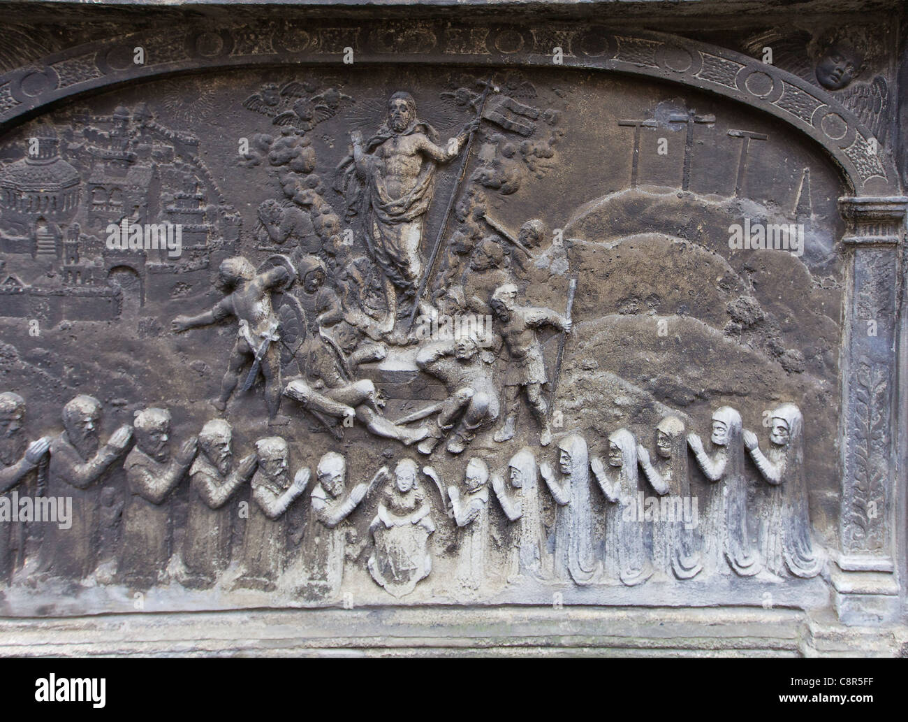 Carving Resurrection Latin Cathedral 1349, L'viv, Ukraine Stock Photo ...