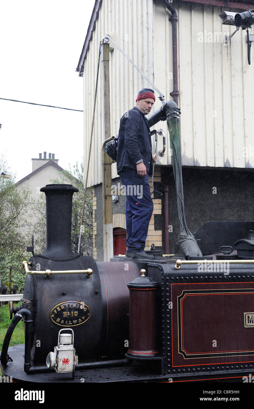 merddin emrys double Fairlie steam locomotive taking water welsh ...