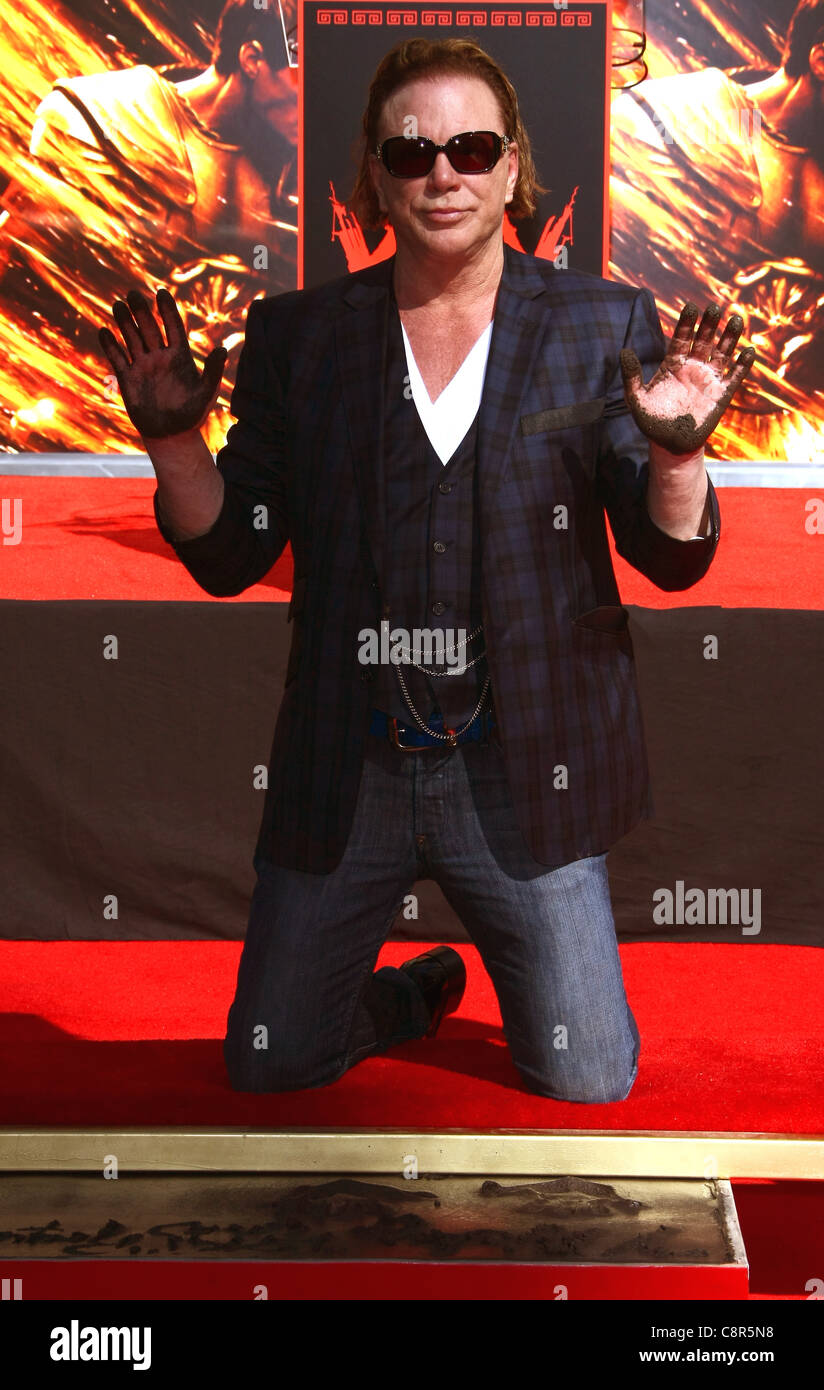 MICKEY ROURKE MICKEY ROURKE HAND AND FOOTPRINT CEREMONY HOLLYWOOD LOS ...