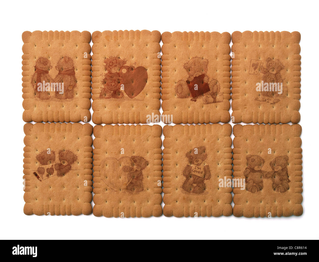 Biscuits with teddy bears Stock Photo - Alamy