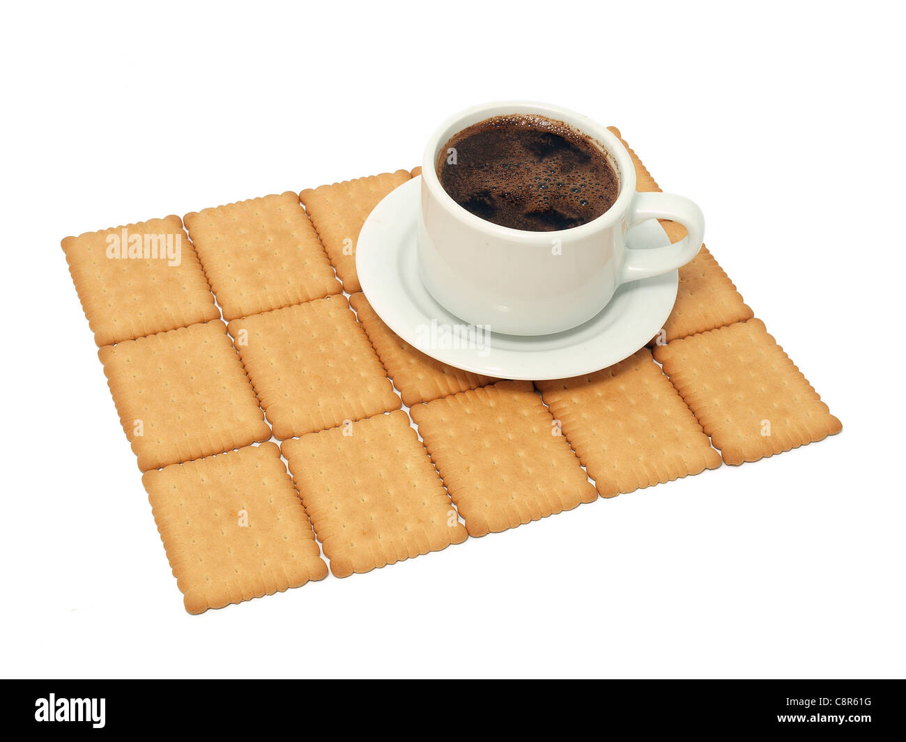 Espresso coffee with biscuit Cut Out Stock Images & Pictures - Alamy