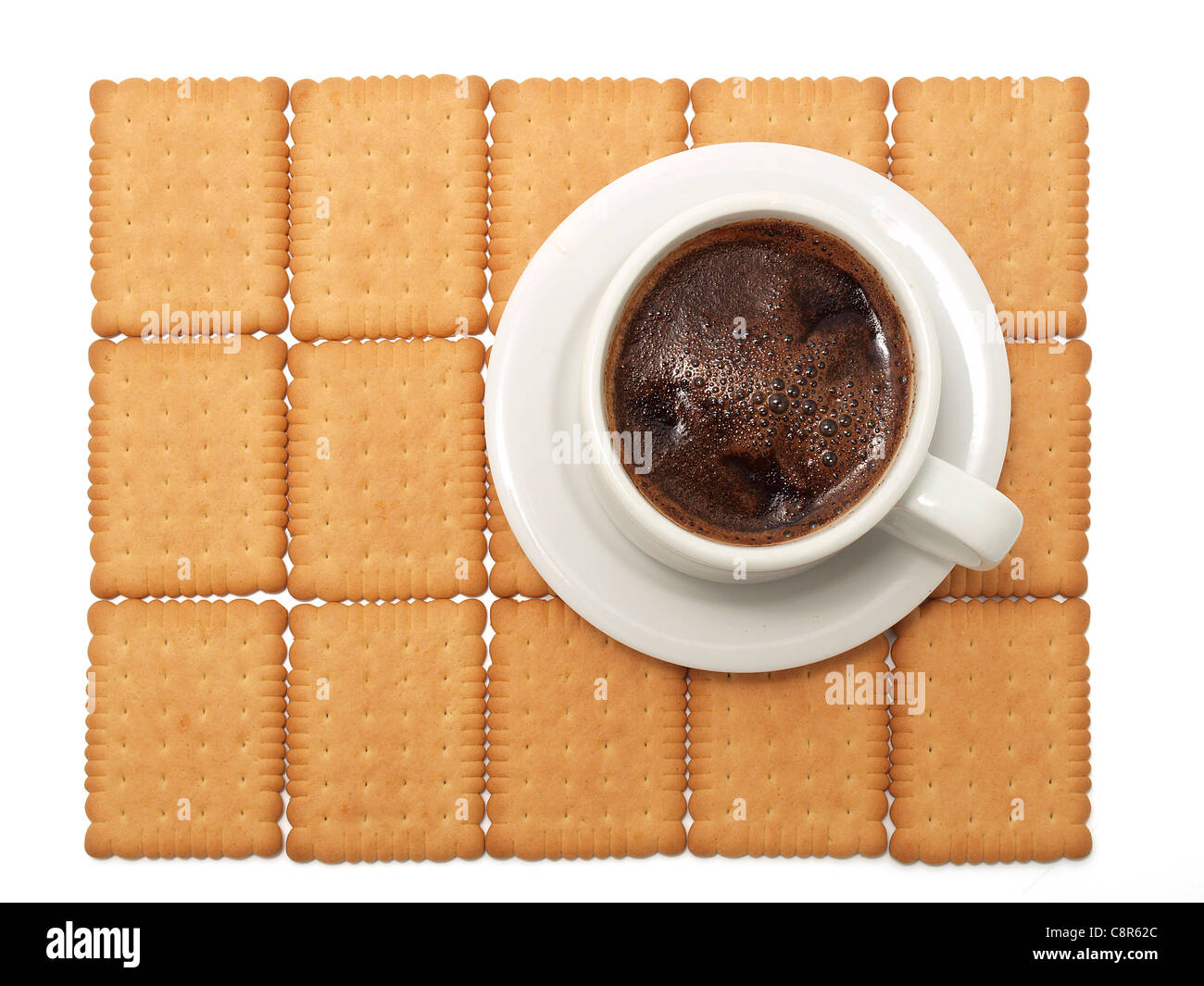 Cup of coffee with biscuits Stock Photo - Alamy