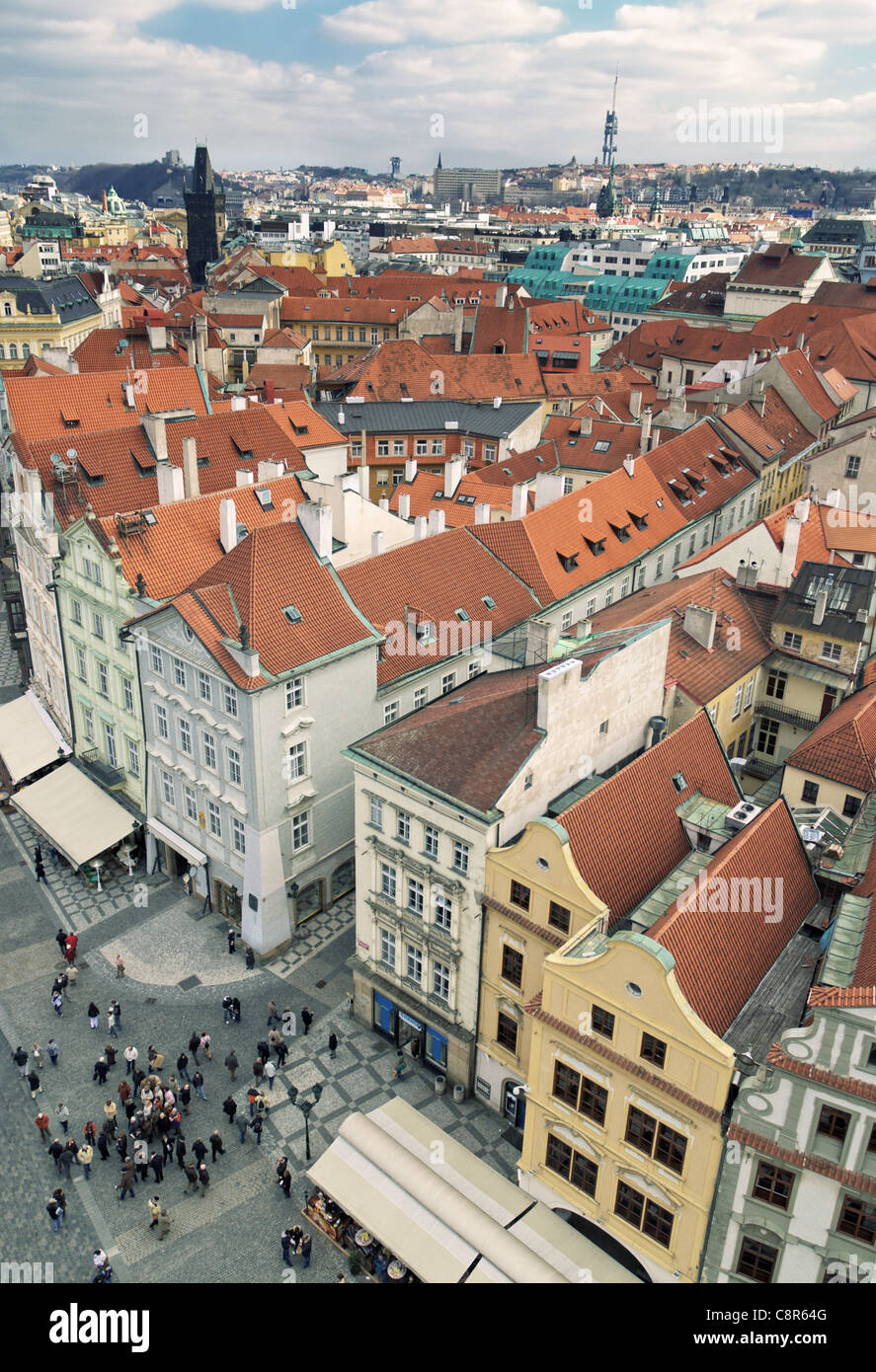 Old town in Prague. Streets and roofs Stock Photo - Alamy