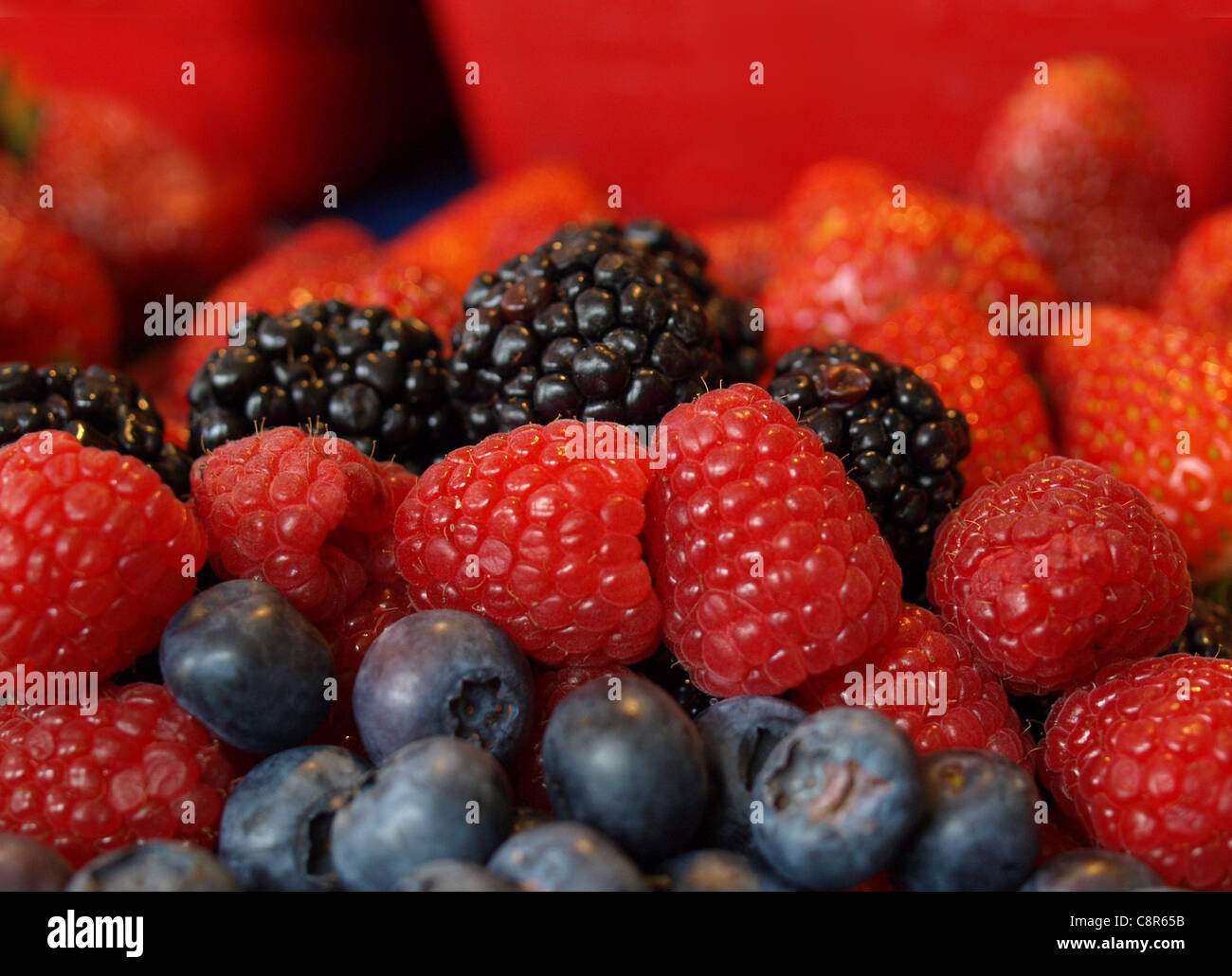 Colorful fresh berries, blueberry, blackberry, raspberry, strawberry ...