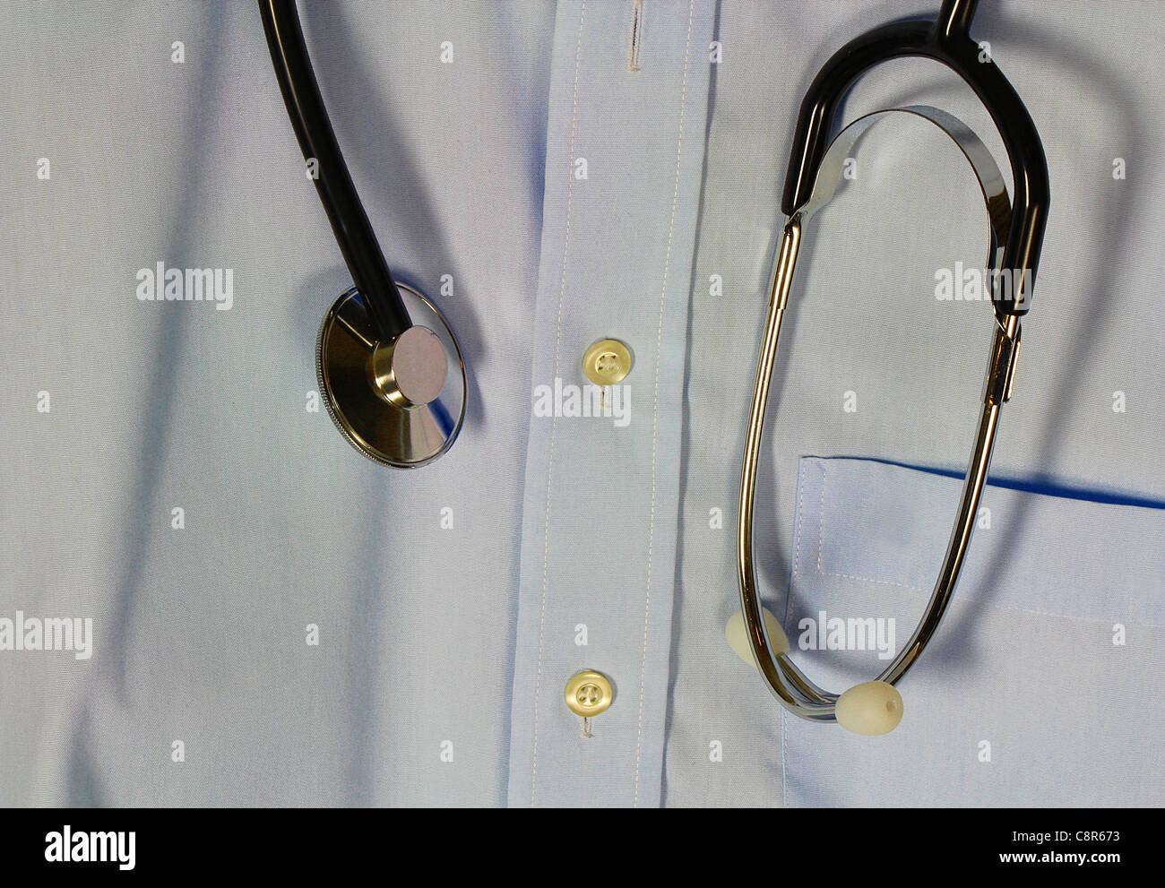 A stethoscope around a doctors neck in a hospital Stock Photo - Alamy