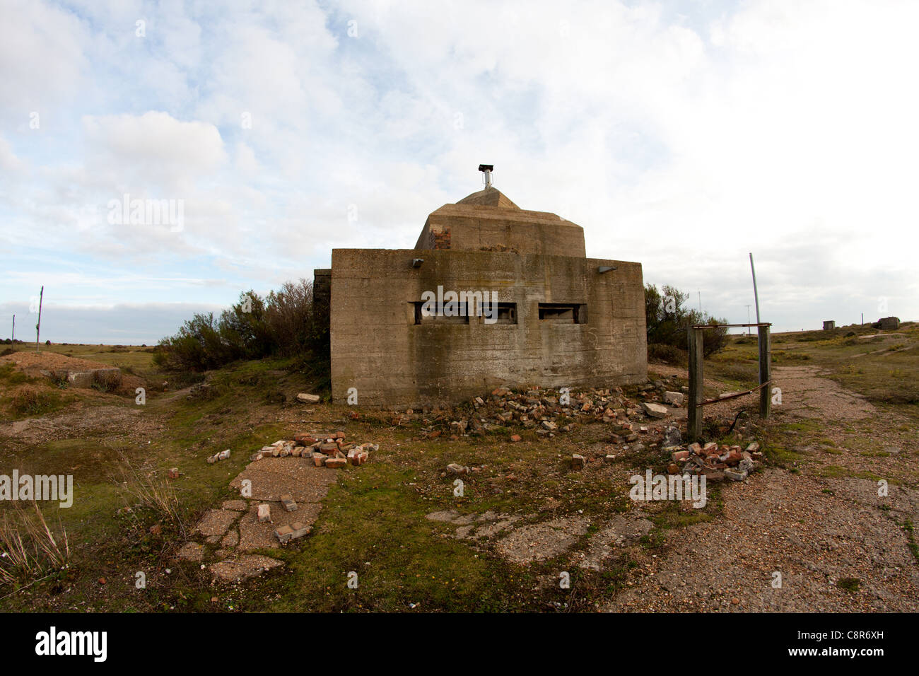Abandoned millitary building at Landguard Point, Felixstowe Stock Photo ...