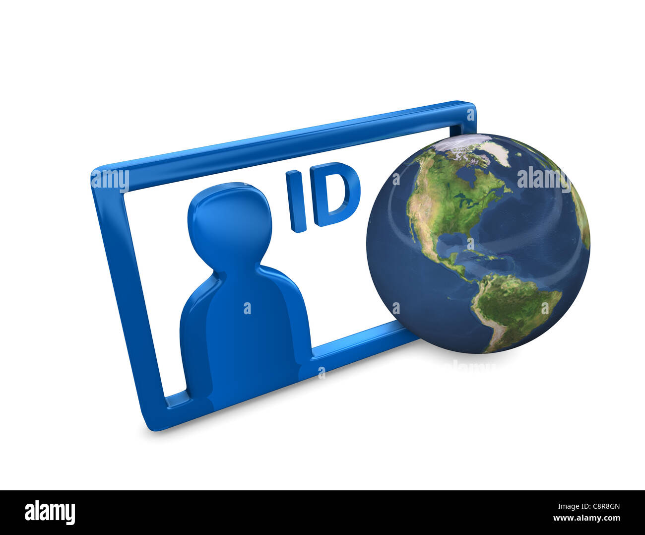 3d rendering, Conceptual illustration internet ID, isolated on white ...