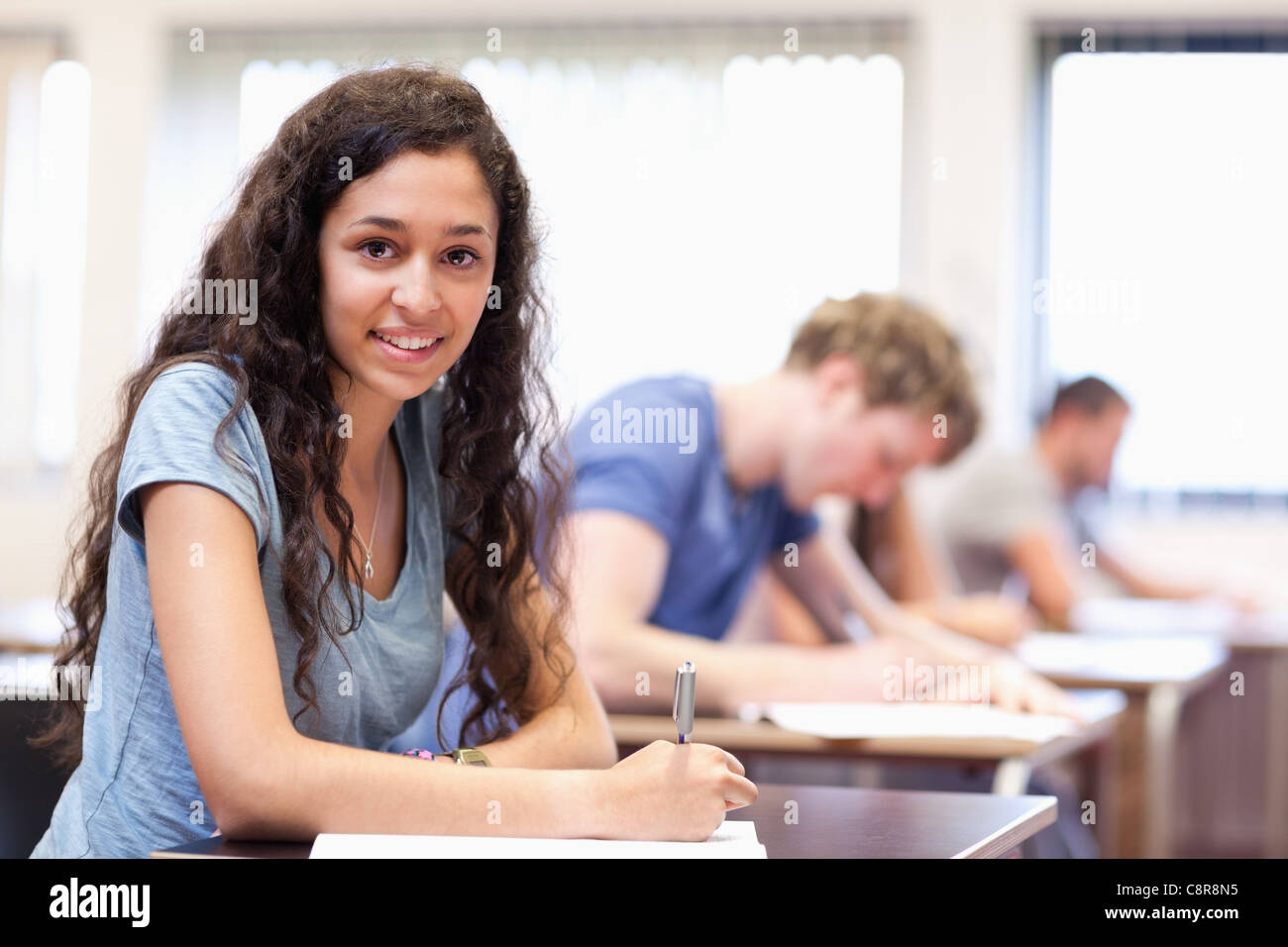Happy student presentation paper class hi-res stock photography and ...