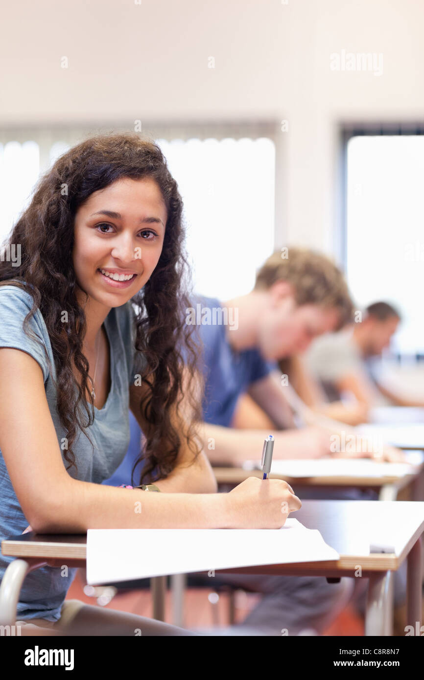 Happy Student Presentation Paper Class High Resolution Stock ...