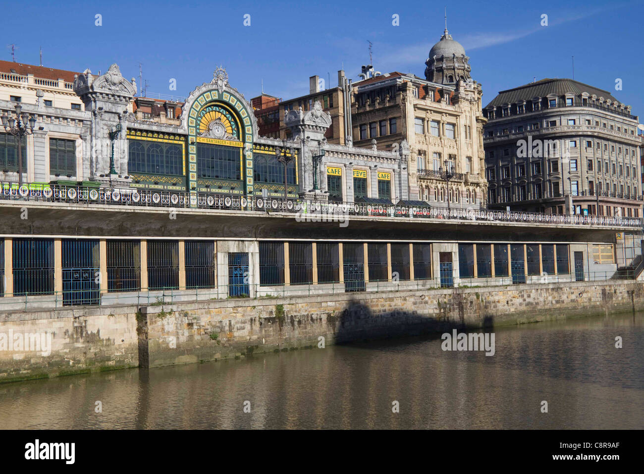 Arenal Bridge and Santander station, Bilbao Basque Country Spain Stock ...