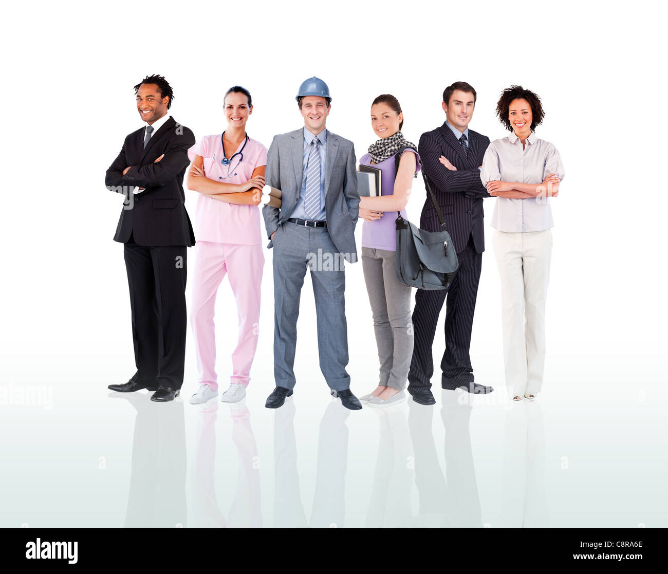Smiling people posing Stock Photo - Alamy