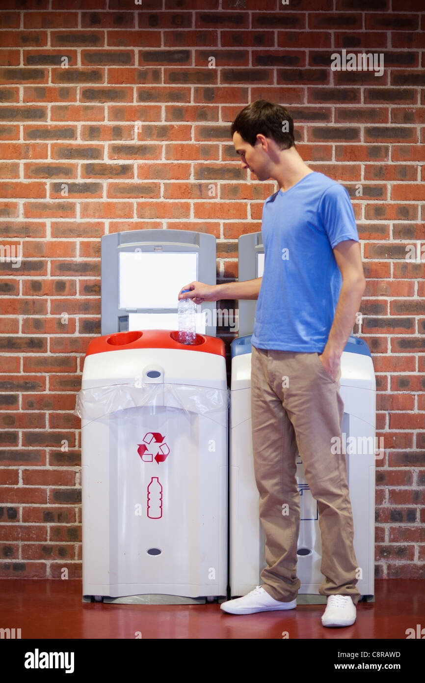 Portrait of a young man recycling Stock Photo - Alamy