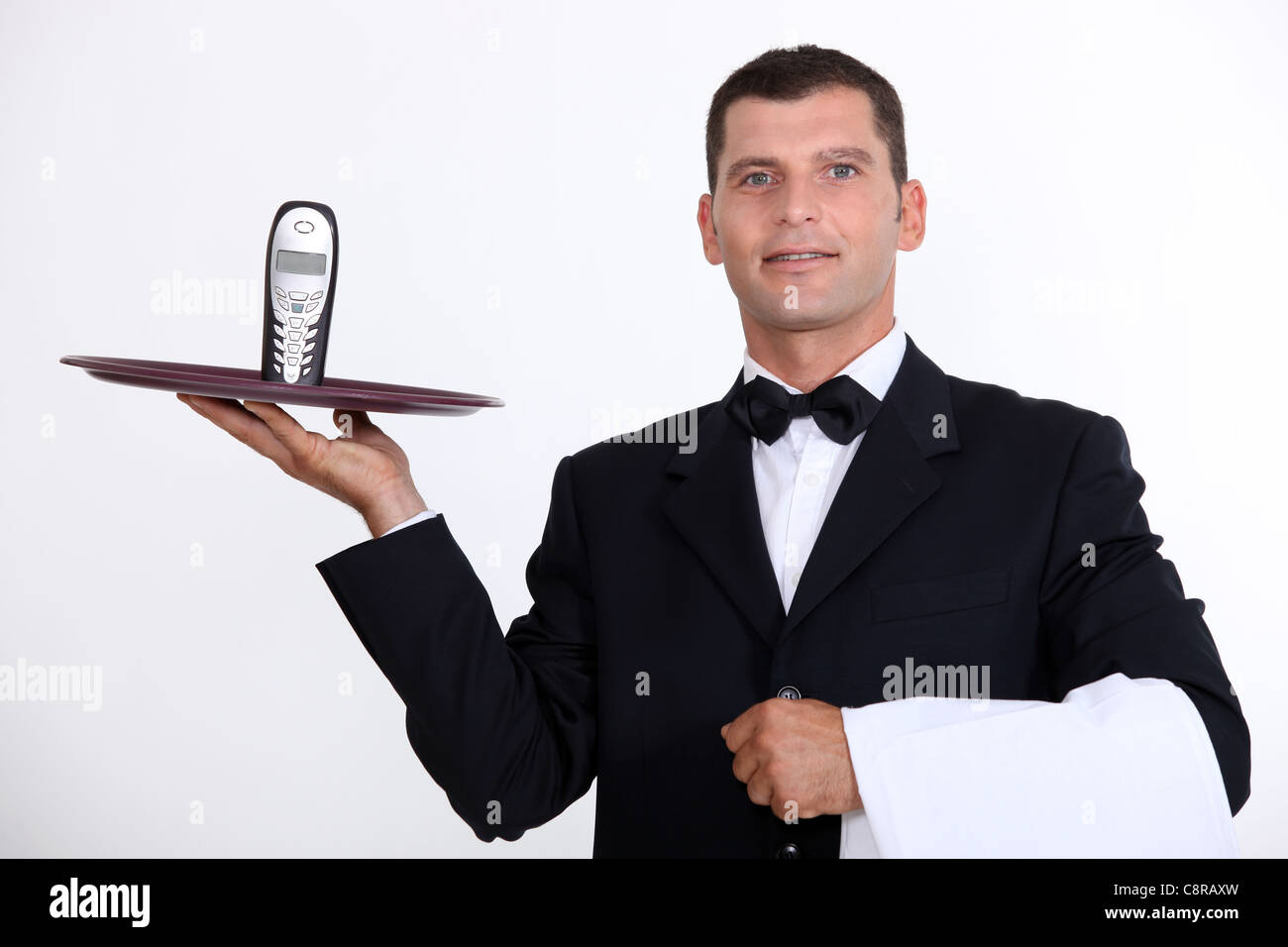 Waitor with tray hi-res stock photography and images - Alamy