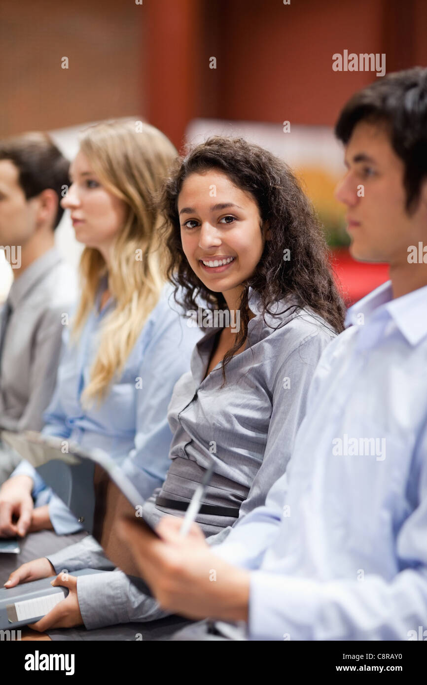 Communication smiling sitting journalist interview hi-res stock ...