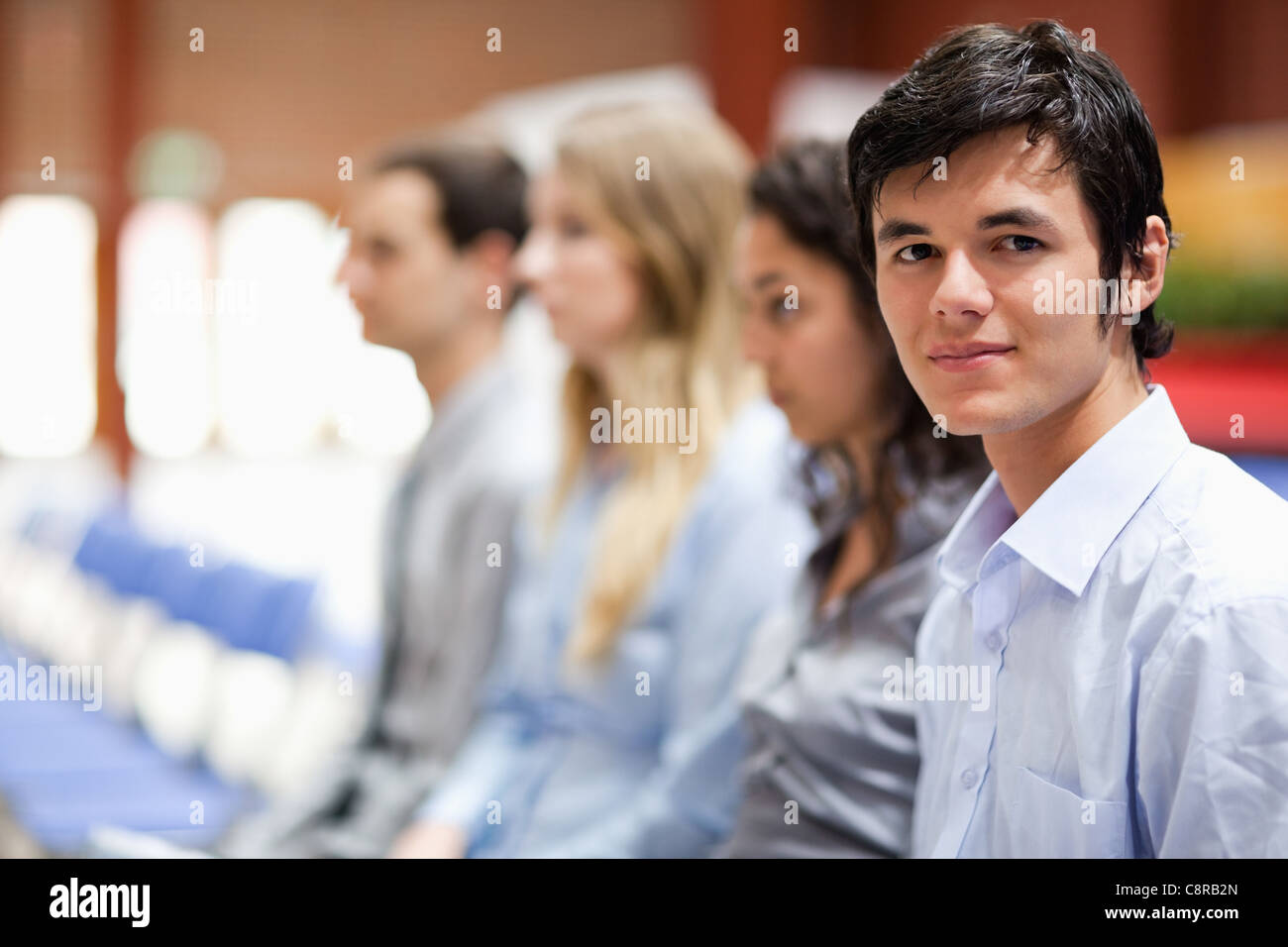 Communication smiling sitting journalist interview hi-res stock ...