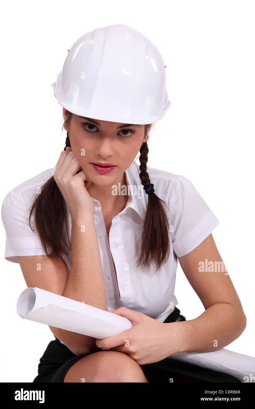 Attractive female architect Stock Photo - Alamy