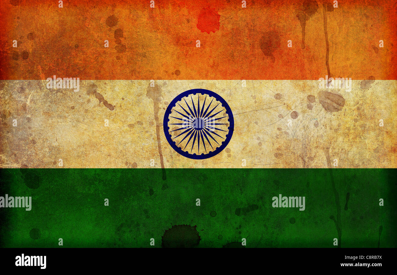 An old, dirty and stained grunge style illustration of the flag of the ...