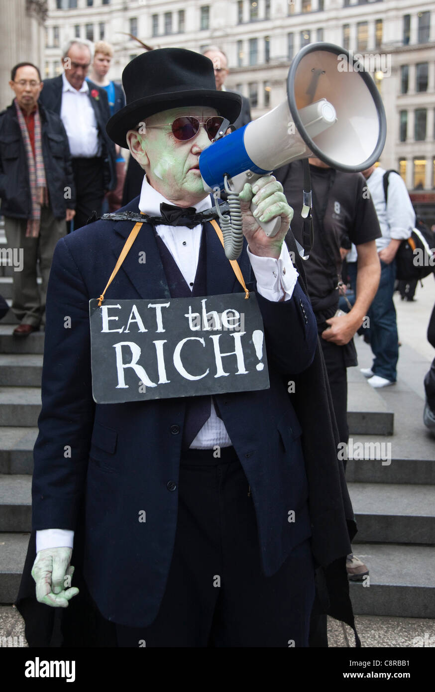 31 October 2011, London, UK. Around 50 Zombies dressed as "Bankers ...