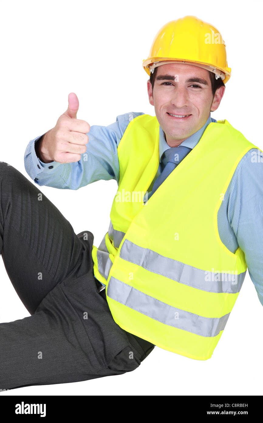 Engineer giving the thumb's up Stock Photo - Alamy