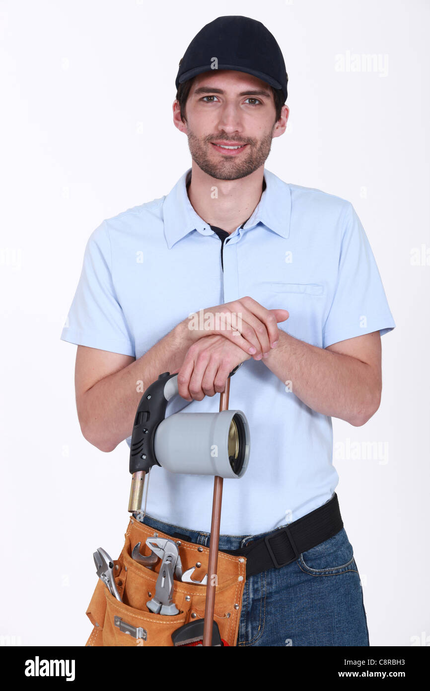 Handyman wearing toolbelt hi-res stock photography and images - Alamy