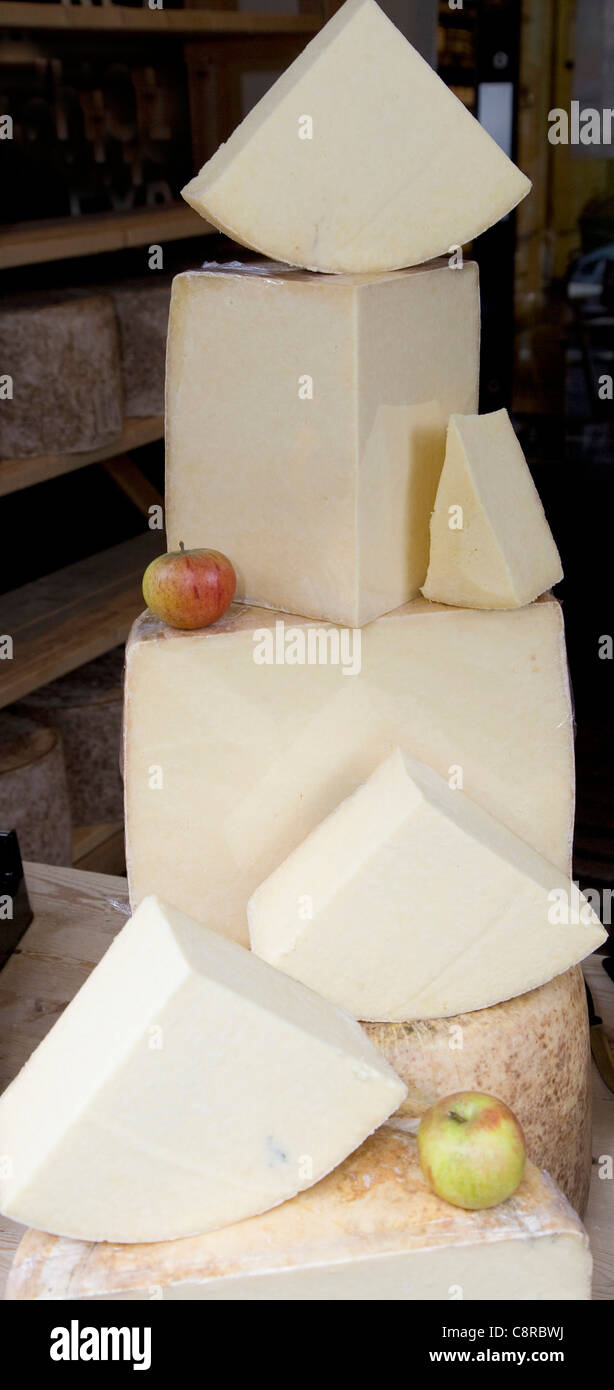 Blocks of White Cheese Stock Photo - Alamy