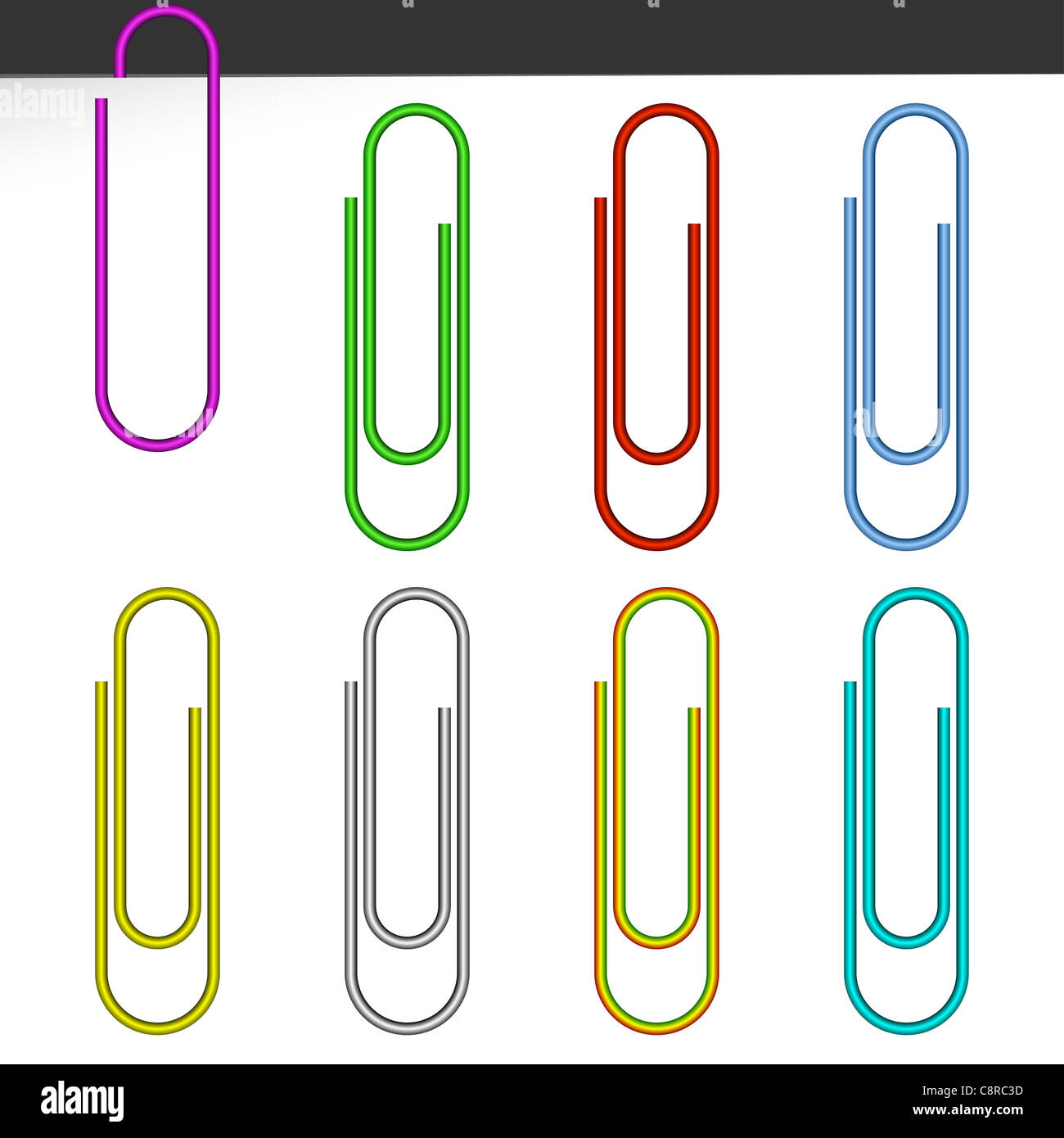 Colored paper clips Stock Photo - Alamy