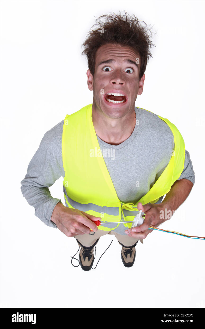 Man being electrocuted Stock Photo - Alamy