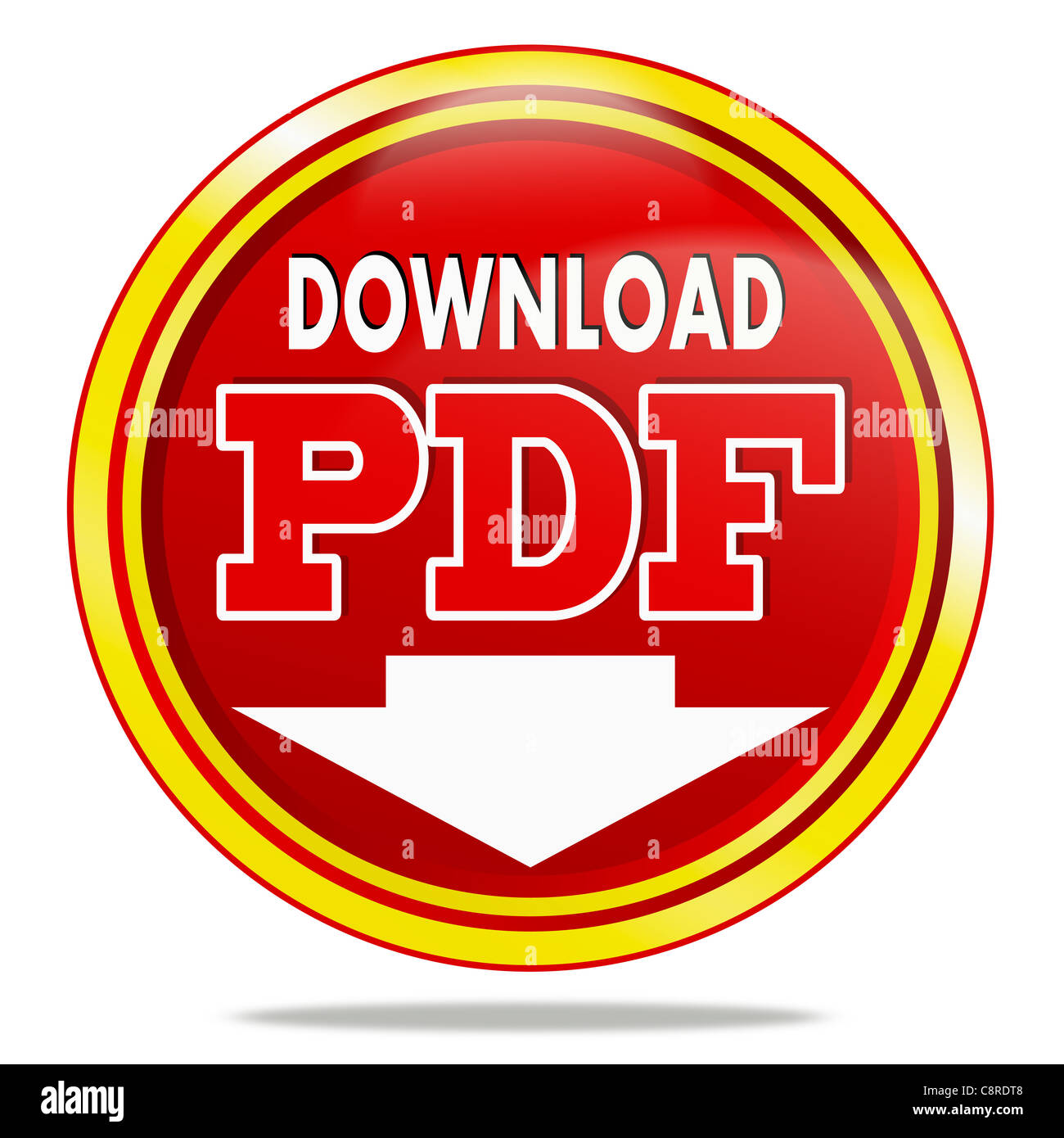 Download PDF button isolated on white Stock Photo - Alamy