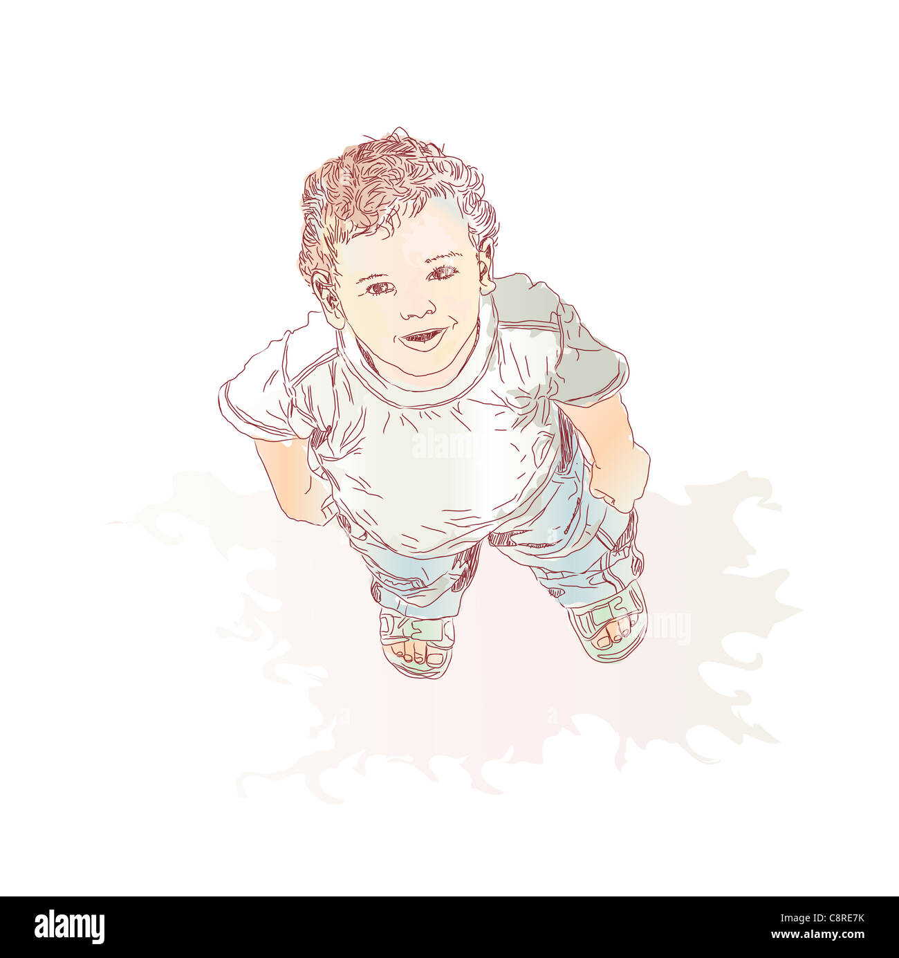 Little boy looking up and smiling Stock Photo - Alamy