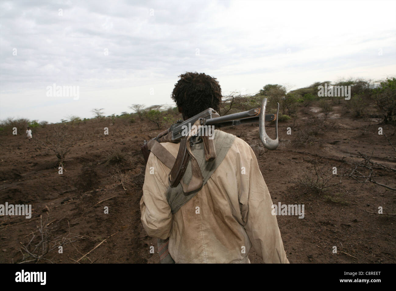 Ethiopian shepherd protects his herd with a gun Stock Photo - Alamy