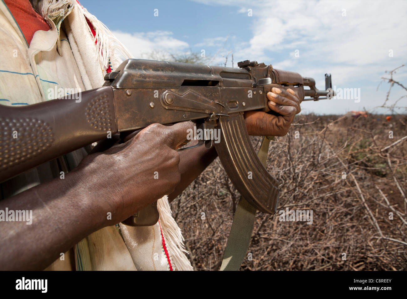 Ethiopian shepherd protects his herd with a gun Stock Photo - Alamy