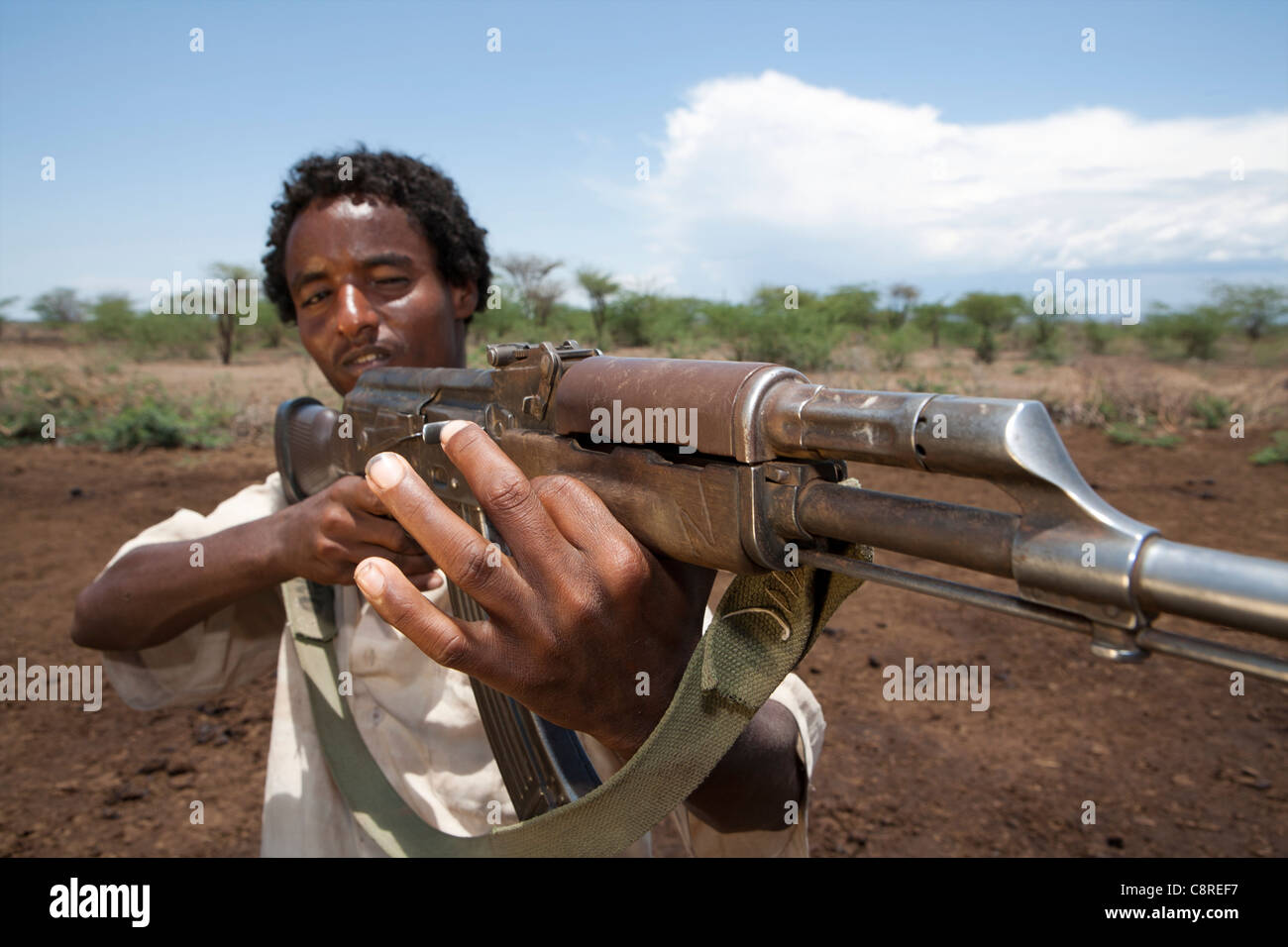 Ethiopian shepherd protects his herd with a gun Stock Photo - Alamy