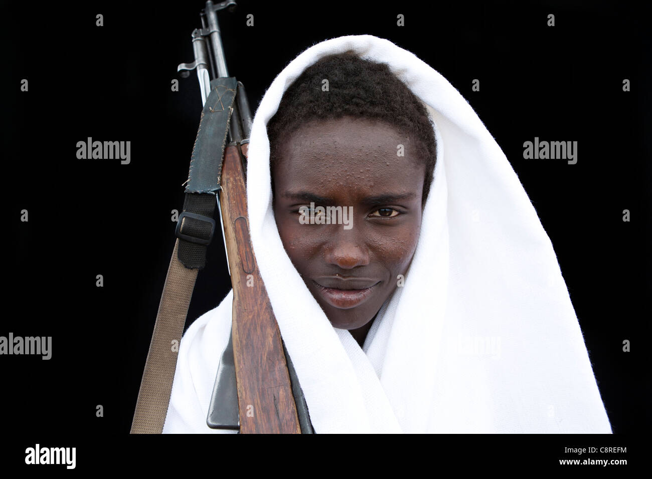 Ethiopian shepherd protects his herd with a gun Stock Photo - Alamy
