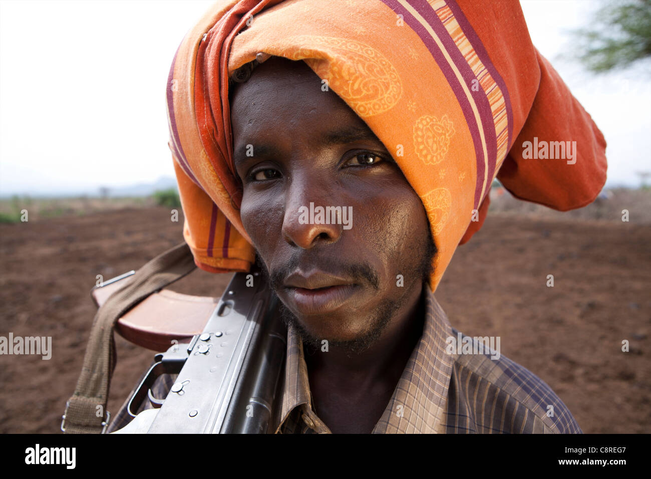 Ethiopian shepherd protects his herd with a gun Stock Photo - Alamy