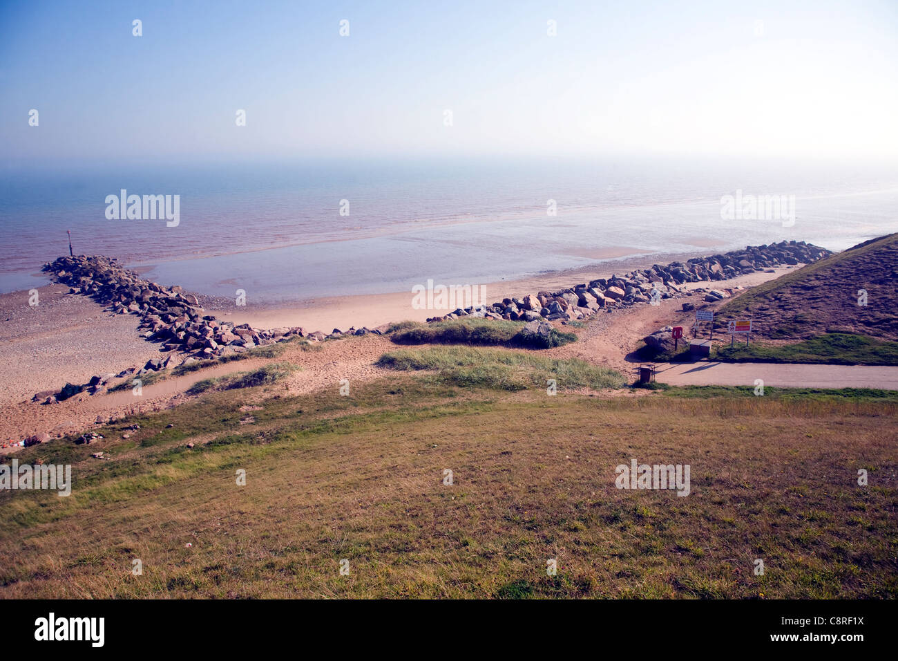 Rock armour groynes at Mappleton, Yorkshire, England Stock Photo - Alamy